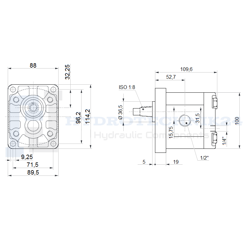 Hydraulikmotor Zahnradmotoren Schluckvolumen 14 cm3/Umdr Max. Drehzahl ...
